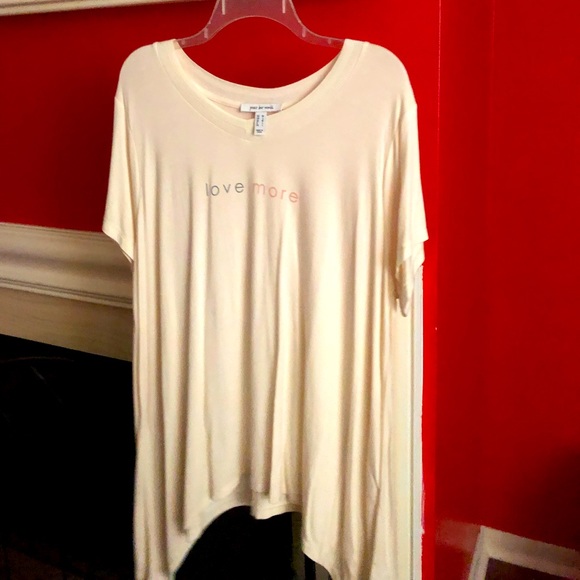 Peace Love World | Tops | Offwhite Peace Love World Highlow Tshirt ...